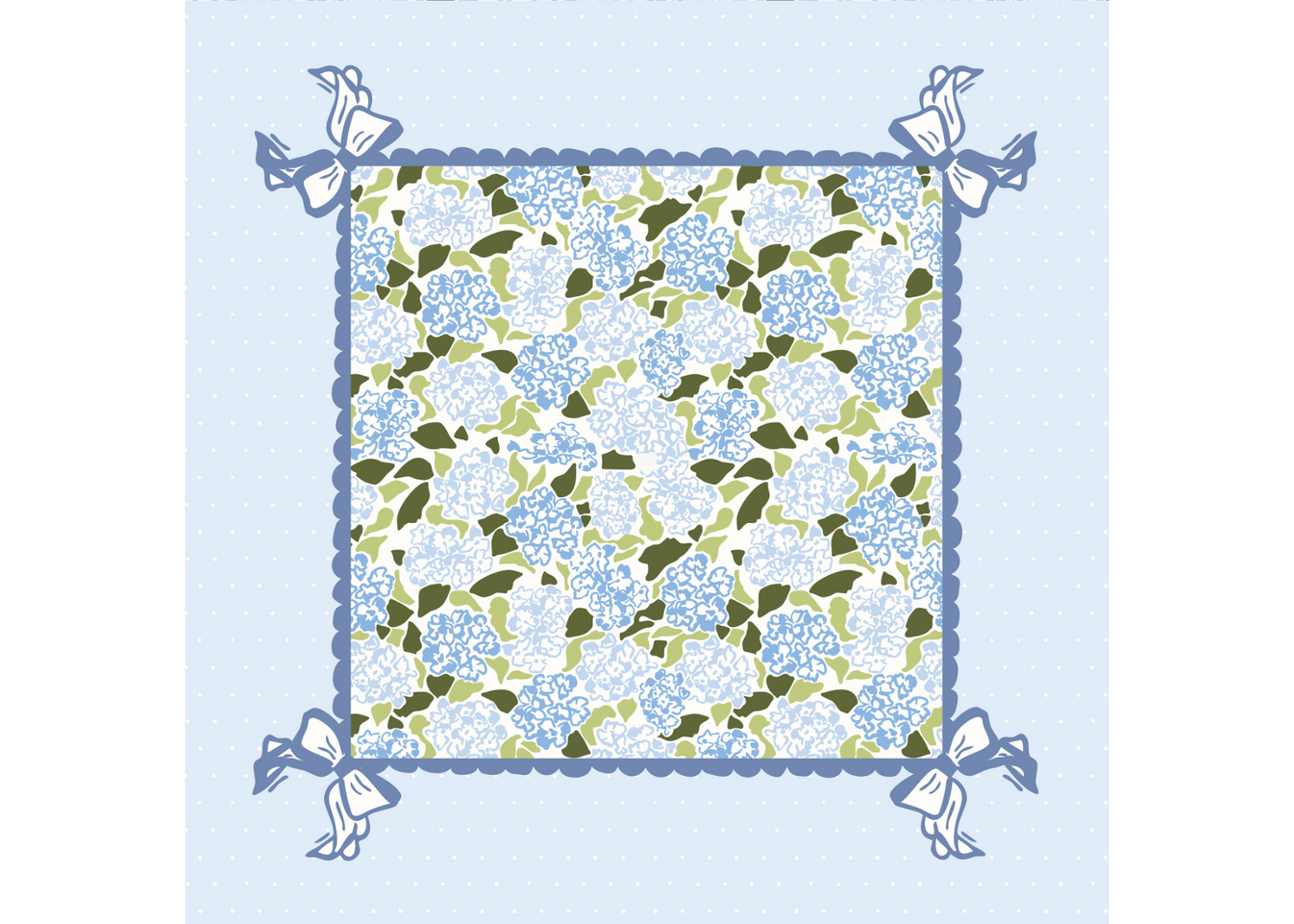 Hydrangea Mahjong Playing Mat – Miss Mahjong